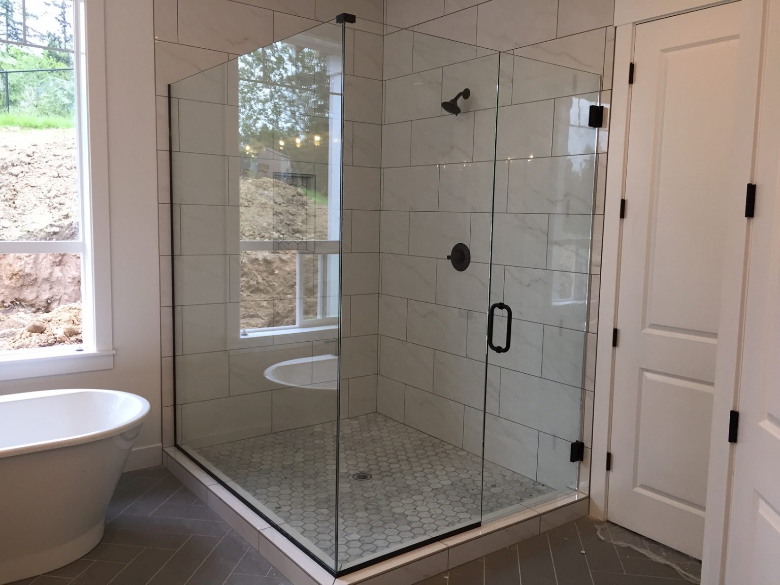 Heavy Glass Door Inline Panel And Return Panel Top Shelf
